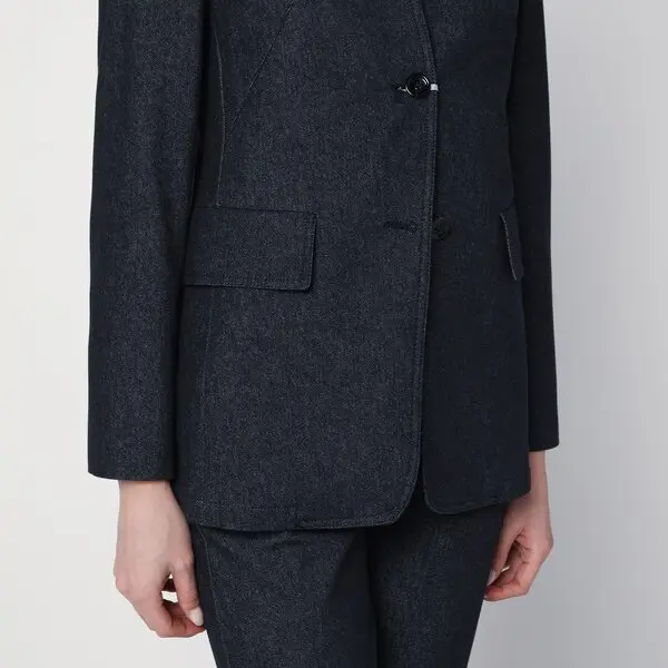 Max Mara Midnight Jacket In Cotton Denim Effect
