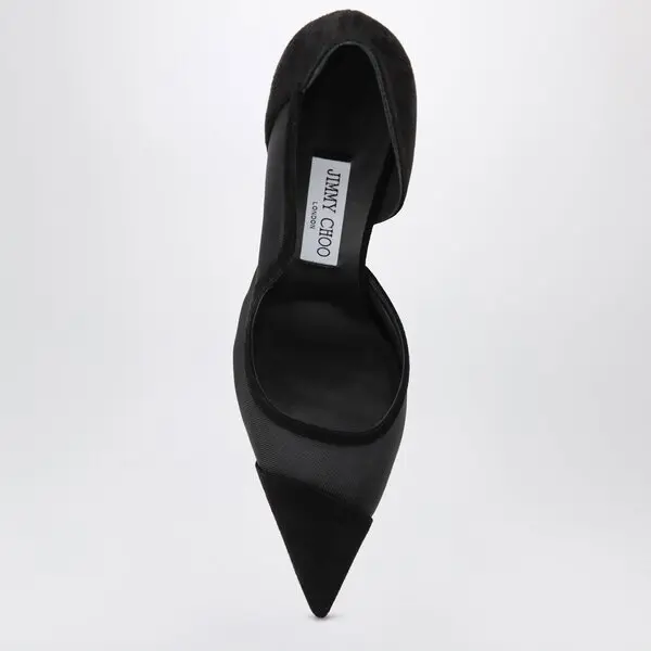 JIMMY CHOO Brigitte Suede And Mesh Pointed-toe Pumps