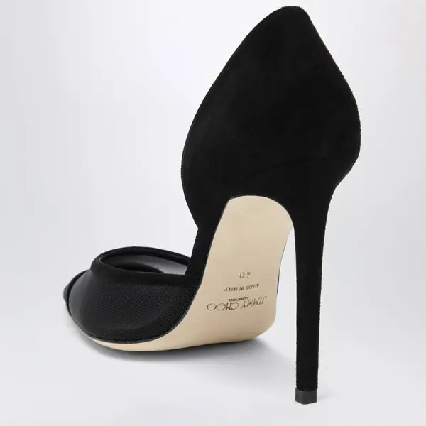 JIMMY CHOO Brigitte Suede And Mesh Pointed-toe Pumps