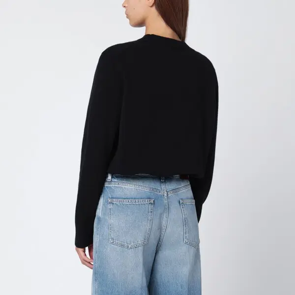 Givenchy Wool And Cashmere Crewneck Sweater With Logo - Black
