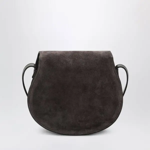 Chloé Marcie Saddle Bag In Suede - Brown