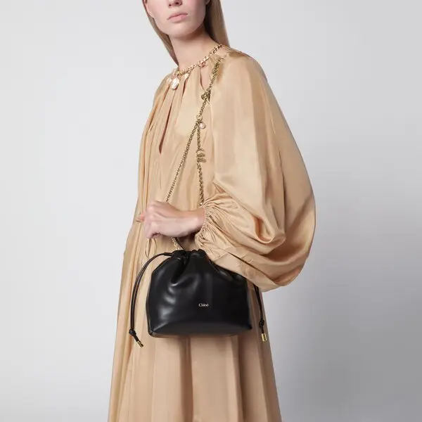 Chloé Small Icons Shoulder Bag With Chain In Lambskin - Blue