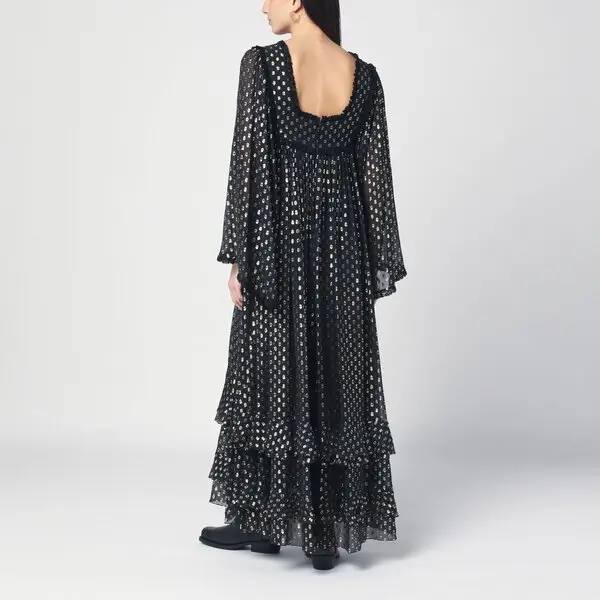 Chloé Maxi Dress With Polka Dot Jacquard And Ruffles