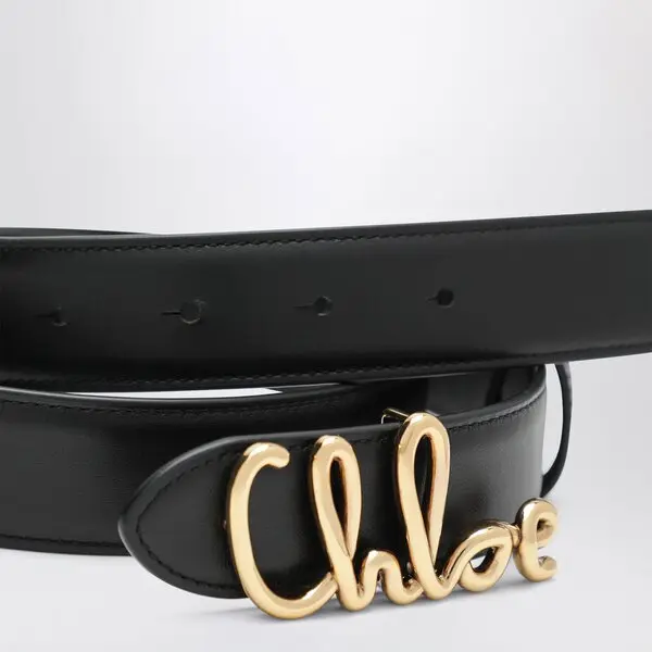 Chloé Calfskin Leather Belt With Gold-tone Buckle
