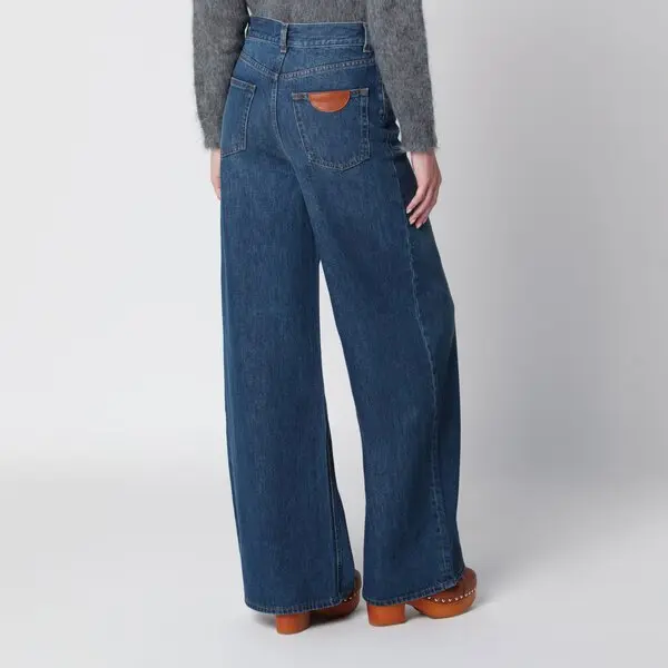 Chloé Flared Jeans In Washed Midnight Denim