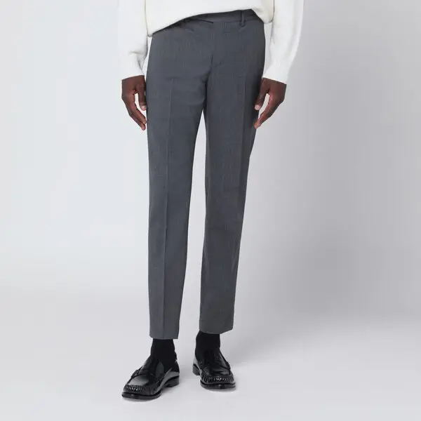 PT TORINO Virgin Wool Blend Tailored Trousers - Grey
