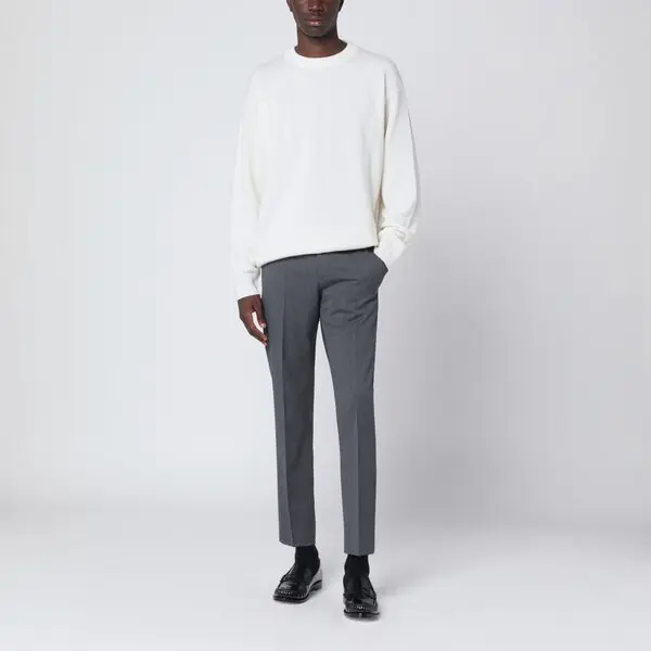 PT TORINO Virgin Wool Blend Tailored Trousers - Grey