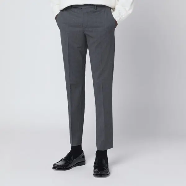PT TORINO Virgin Wool Blend Tailored Trousers - Grey