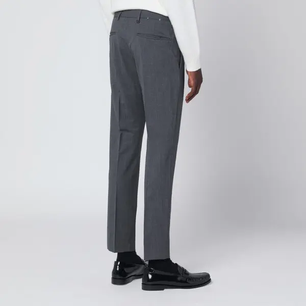 PT TORINO Virgin Wool Blend Tailored Trousers - Grey