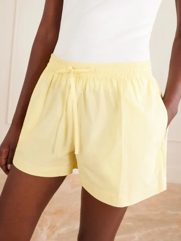 Matteau Organic Cotton-poplin Drawstring Shorts - Yellow