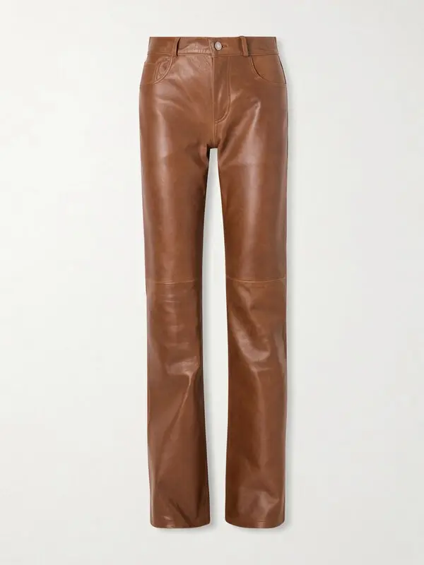 HAIKURE Flora Paneled Leather Straight-leg Pants