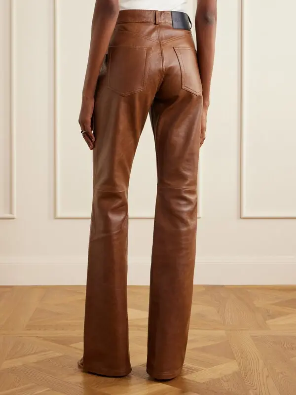 HAIKURE Flora Paneled Leather Straight-leg Pants