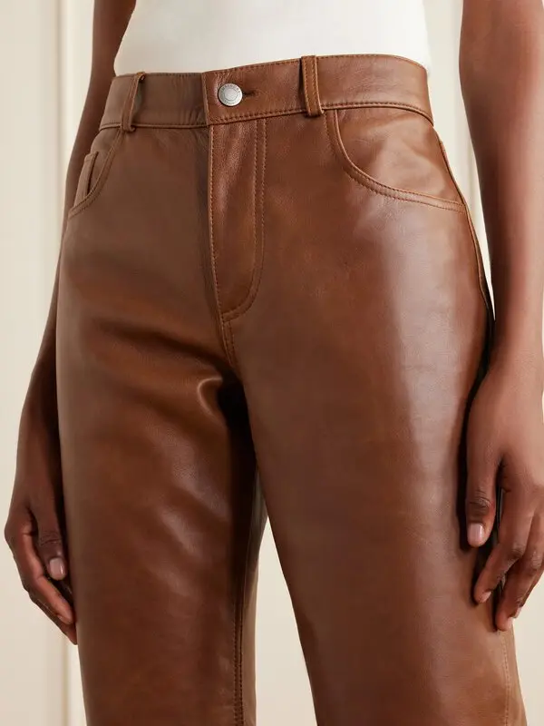 HAIKURE Flora Paneled Leather Straight-leg Pants