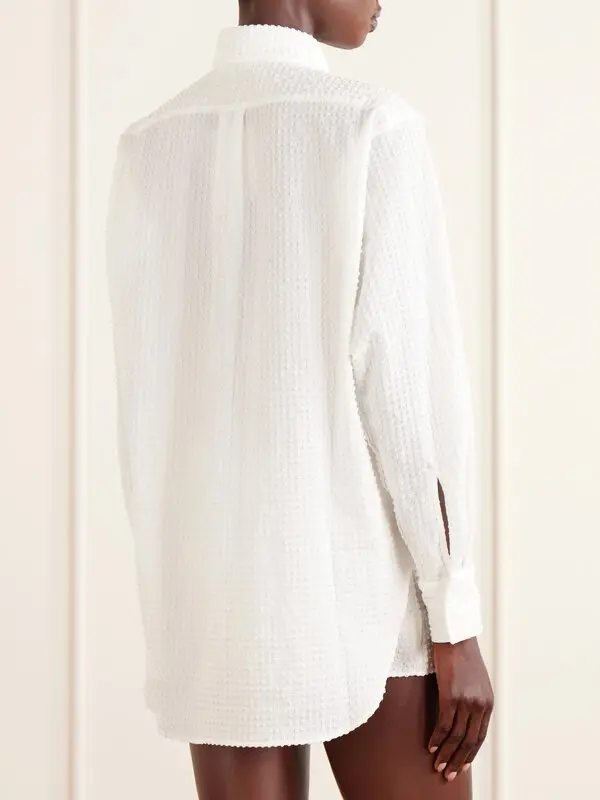 Hunza G Seersucker Shirt - White