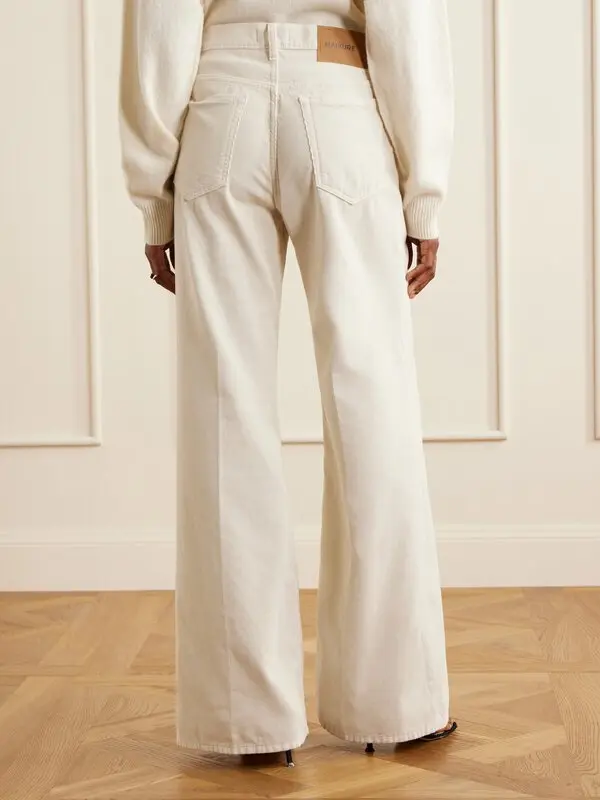 HAIKURE Clara Cotton-corduroy Wide-leg Pants - White