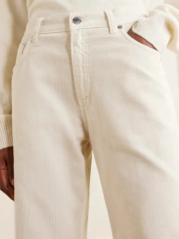 HAIKURE Clara Cotton-corduroy Wide-leg Pants - White