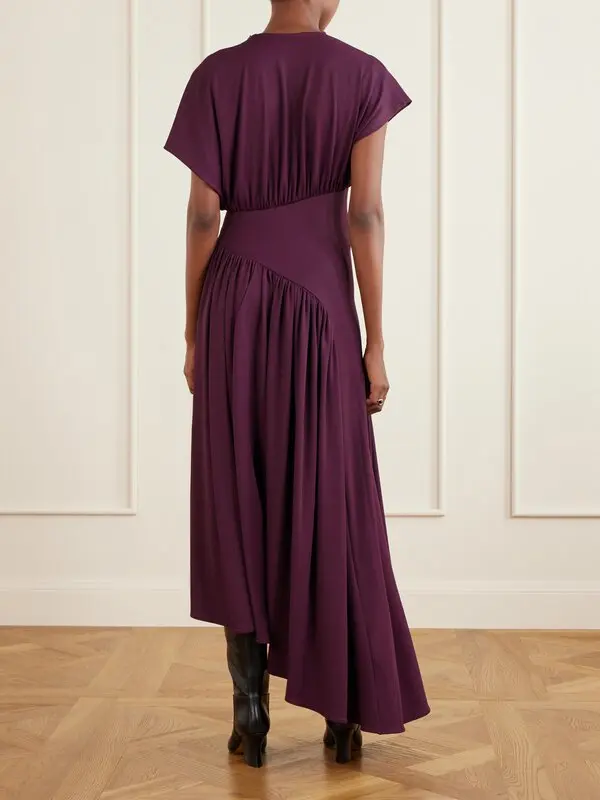 Rabanne Draped Stretch-jersey Maxi Dress - Purple