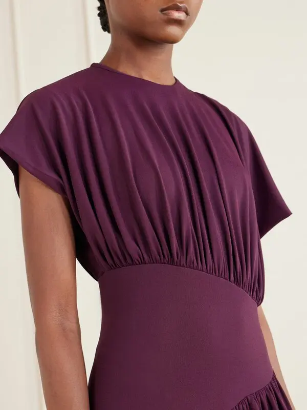 Rabanne Draped Stretch-jersey Maxi Dress - Purple