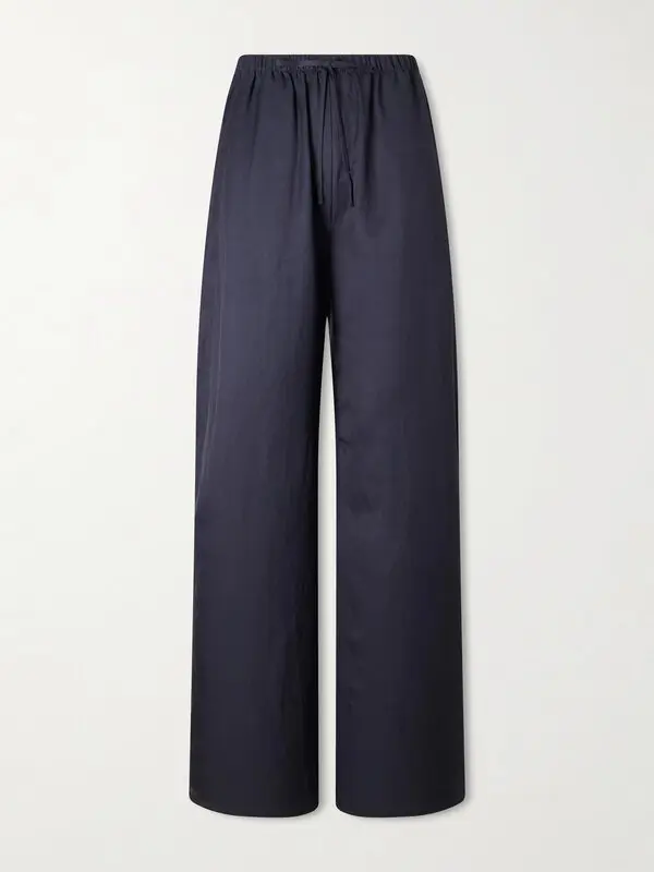 LESET Daniel" Satin Wide-leg Pants - Blue