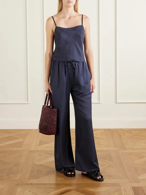 LESET Daniel Satin Top - Blue