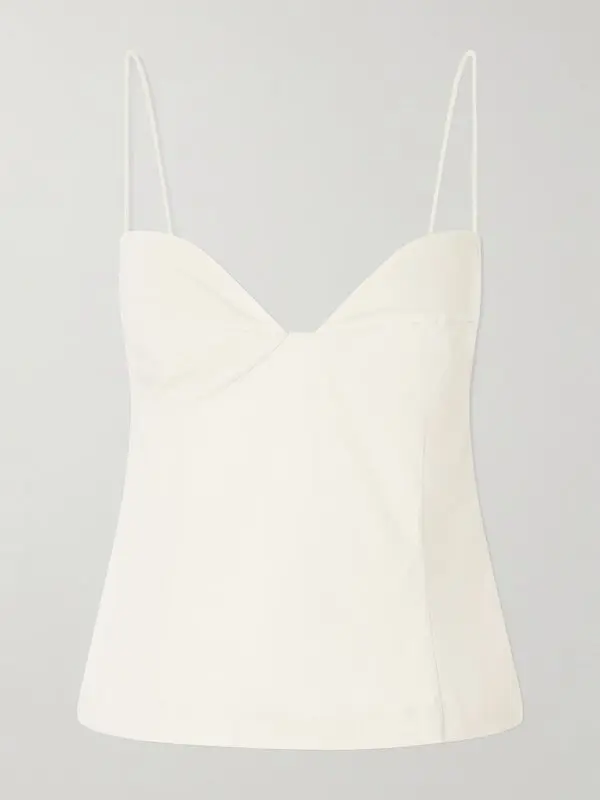ST. AGNI Studio Stretch Cotton-blend Poplin Camisole