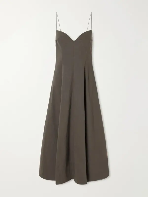 ST. AGNI Cami Stretch Cotton-blend Poplin Midi Dress