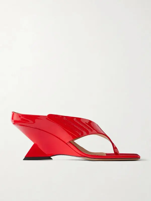 Attico Cheope 65 Leather Wedge Thong Sandals