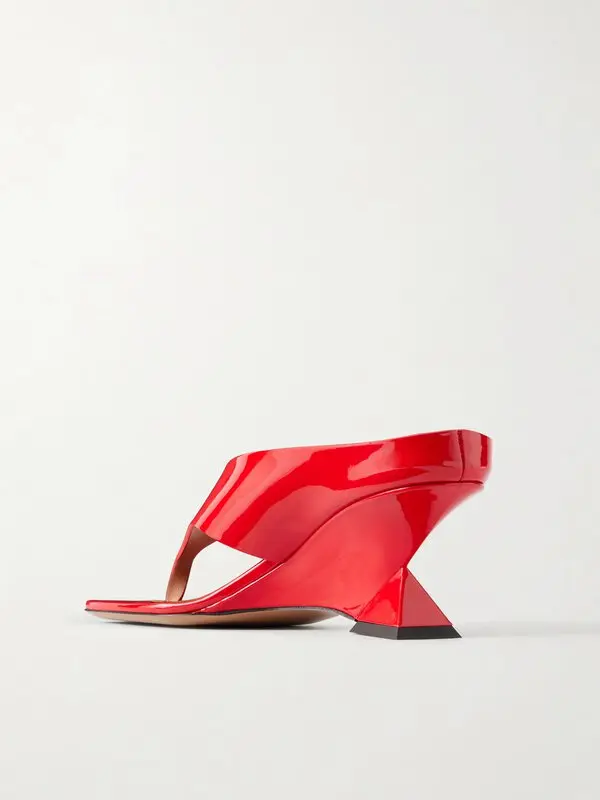 Attico Cheope 65 Leather Wedge Thong Sandals