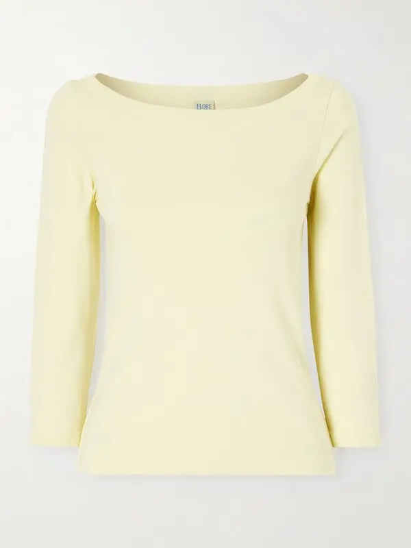FLORE FLORE Steffi" Ribbed Organic Cotton-jersey T-shirt - Yellow