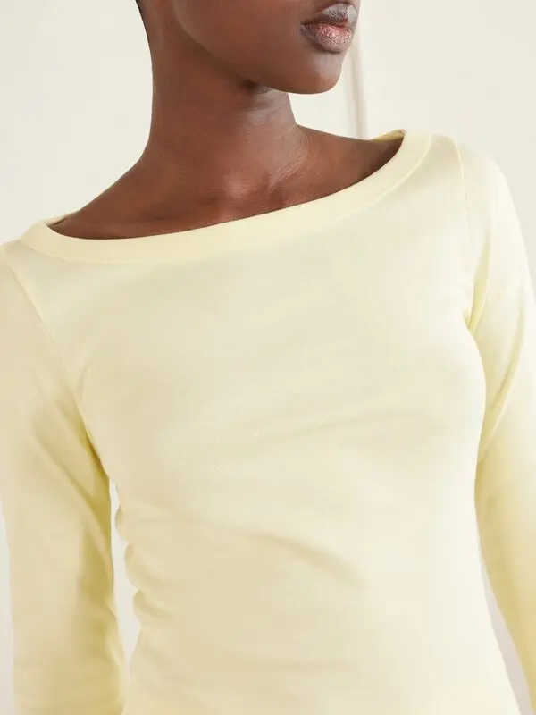 FLORE FLORE Steffi" Ribbed Organic Cotton-jersey T-shirt - Yellow