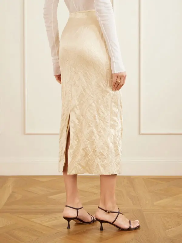 FFORME Mena Metallic Blend Midi Skirt - Neutrals