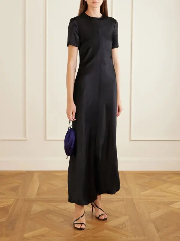 FFORME Akriti Satin-crepe Maxi Dress - Black