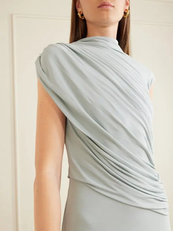 Tove Gathered Jersey Maxi Dress