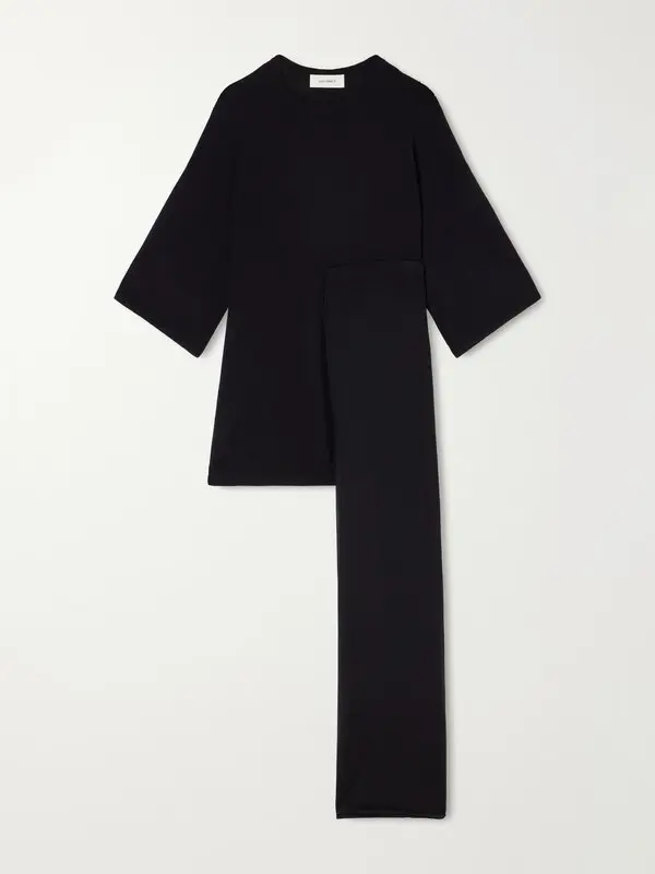 LISA YANG Agnette And Ainsley Cotton And Cashmere-blend Sweater And Pants Set - Black