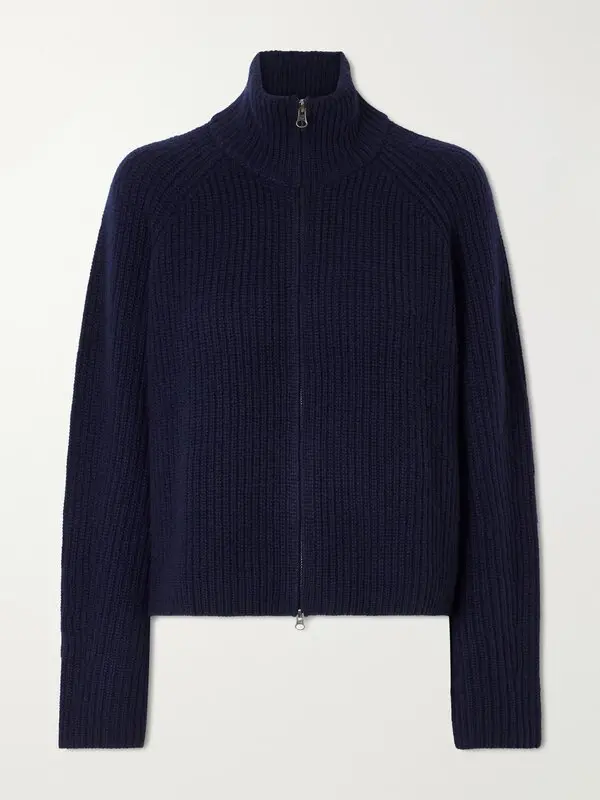 LISA YANG Sadie Ribbed Cashmere Cardigan - Blue