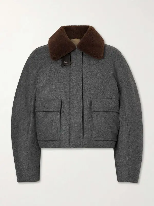 Brunello Cucinelli Shearling-trimmed Padded Wool And Cashmere-blend Down Jacket