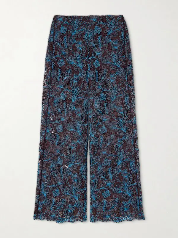 ALEMAIS Francine Lace Wide-leg Trousers