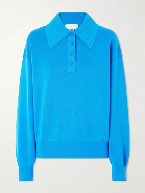 ALEMAIS Claudia Knitted Wool Polo Shirt
