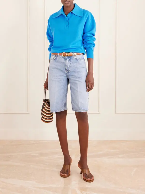 ALEMAIS Claudia Knitted Wool Polo Shirt