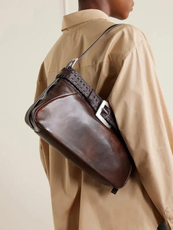 Staud Brooklyn Belted Leather Shoulder Bag - Brown
