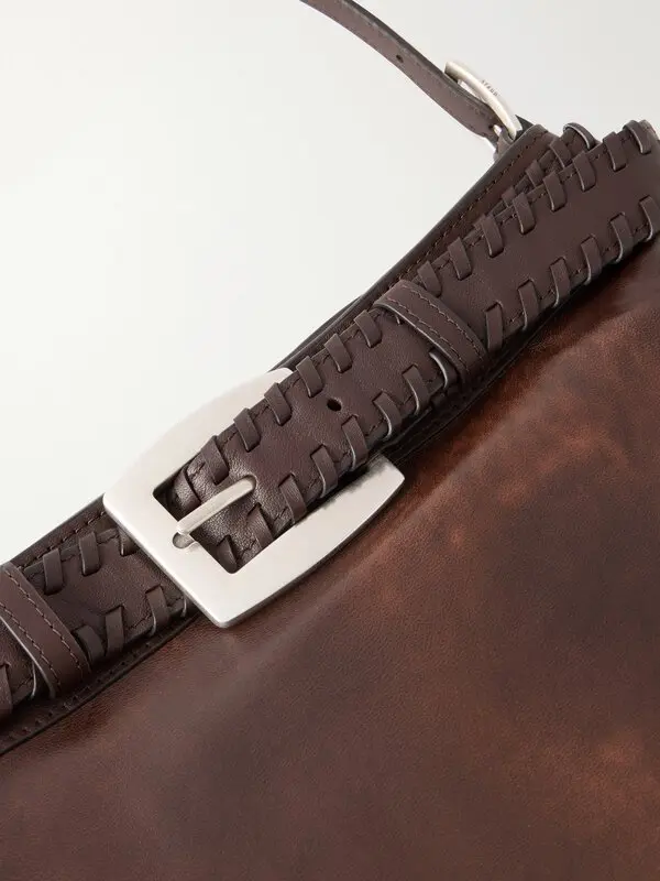Staud Brooklyn Belted Leather Shoulder Bag - Brown