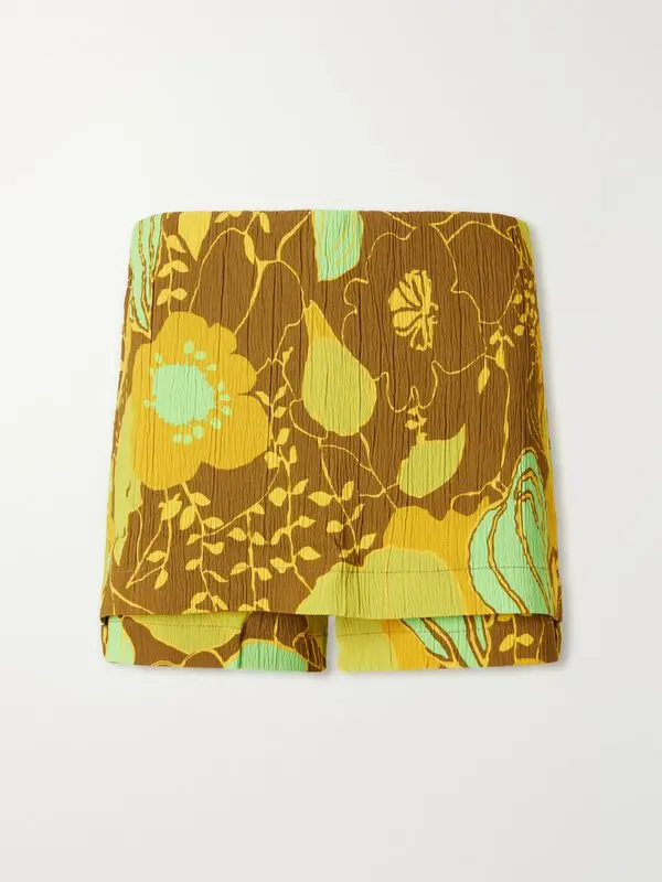 Tibi Kamara Printed Crepon Skort