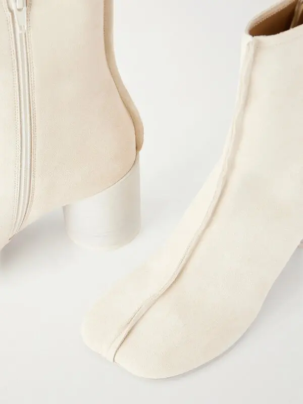 MAISON MARGIELA Suede Split-toe Ankle Boots With Painted Heel