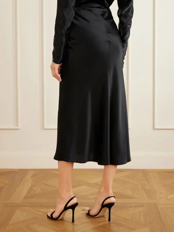 Galvan Valletta Satin Midi Skirt