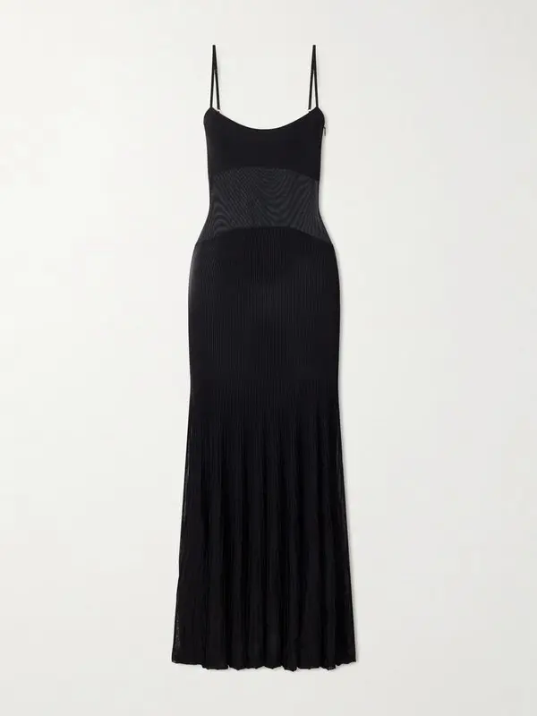 Galvan Belladonna Ribbed-knit Gown