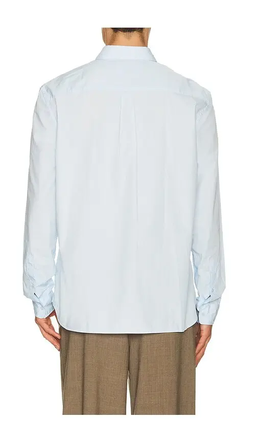 Lacoste Regular Fit Stretch Poplin Shirt In Light Blue In Blue