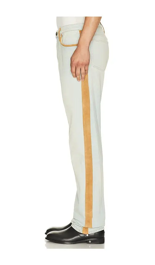 AUSTIN POST Leather Edge Highland Slim Cut Jean In Blue