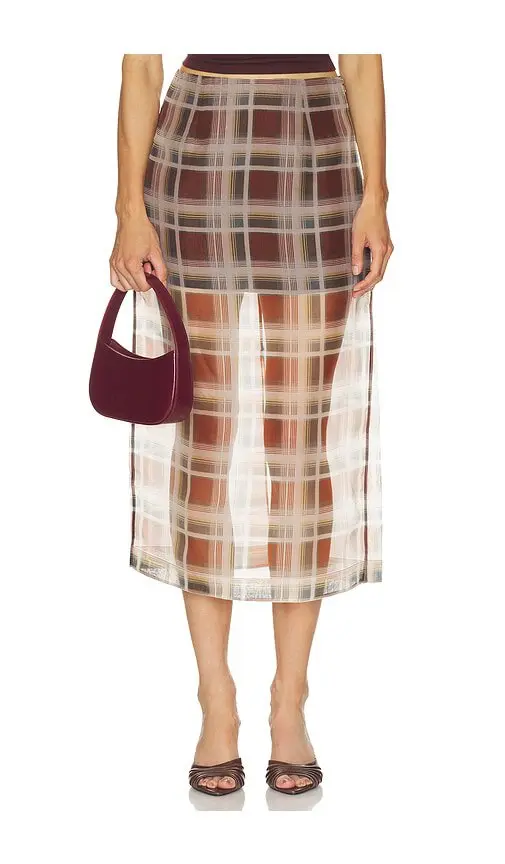 FRAME The Plaid Organza Skirt In Multi