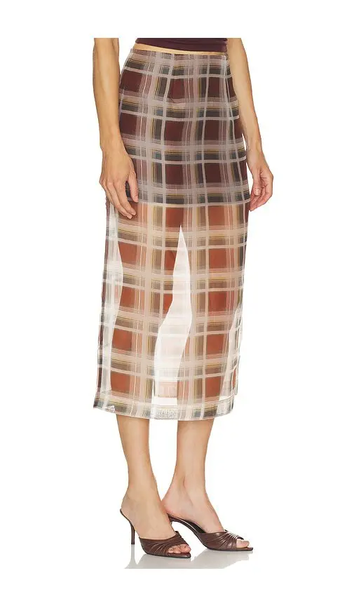 FRAME The Plaid Organza Skirt In Multi