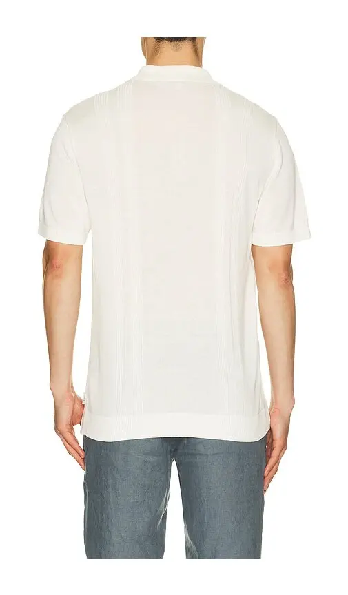 Onia Silk Ribbed Knit Polo Shirt - Ivory